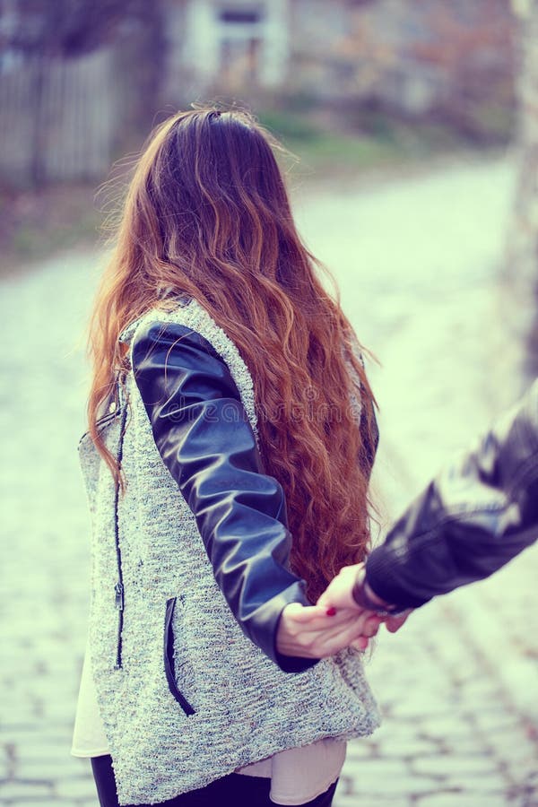 Couple follow me stock image. Image of grass, girlfriend - 56156365