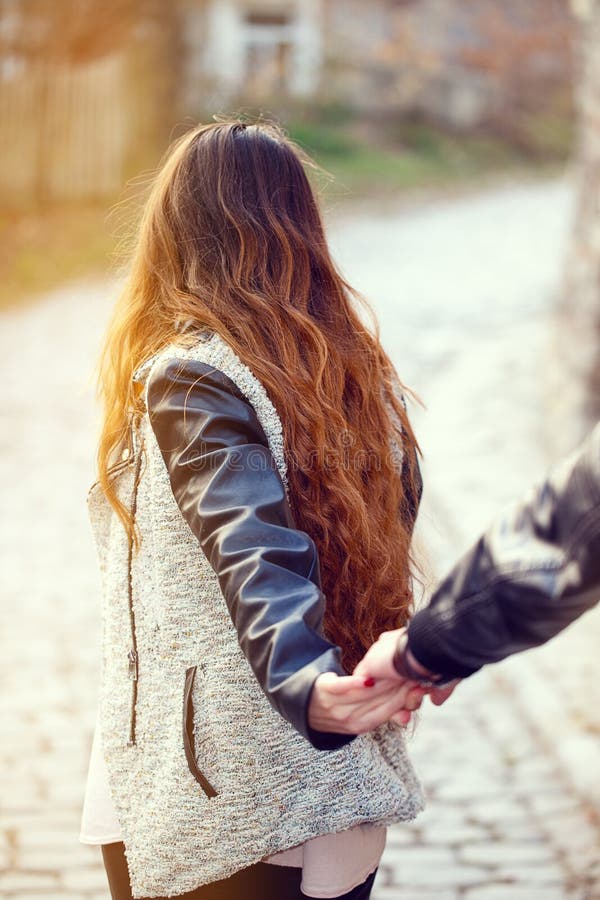 Couple follow me stock photo. Image of caucasian, outdoors - 56156380