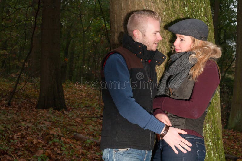 Couple in the forest stock photo. Image of love, cute - 35356894