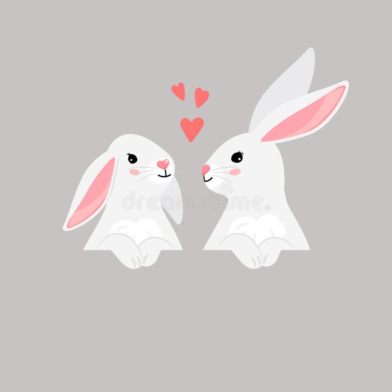 Couple Lovely Bunny Collection Stock Illustrations 63 Couple Lovely