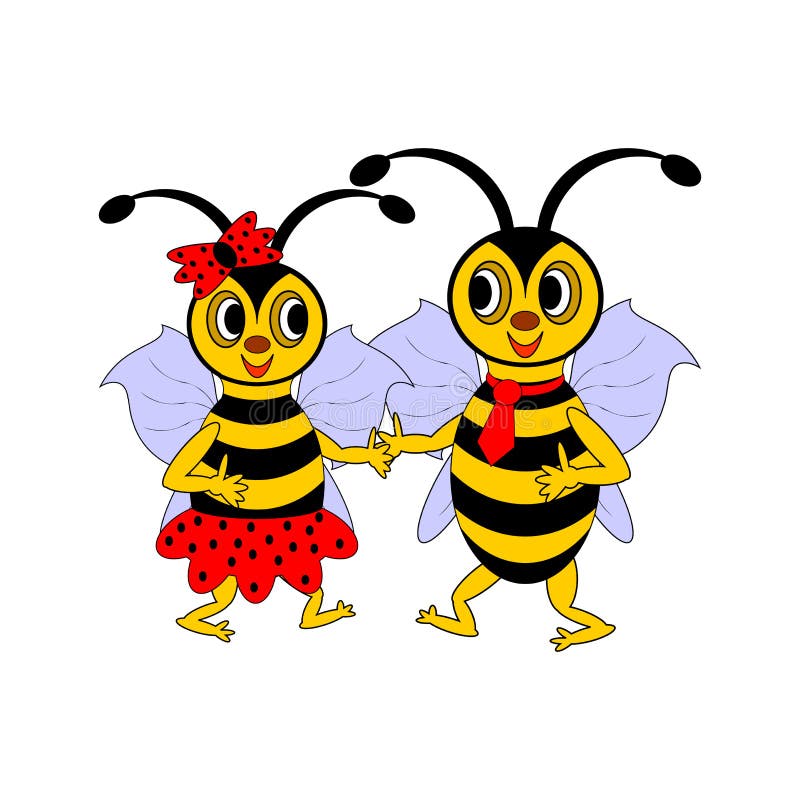 A Couple of Funny Cartoon Bees Stock Vector - Illustration of funny ...