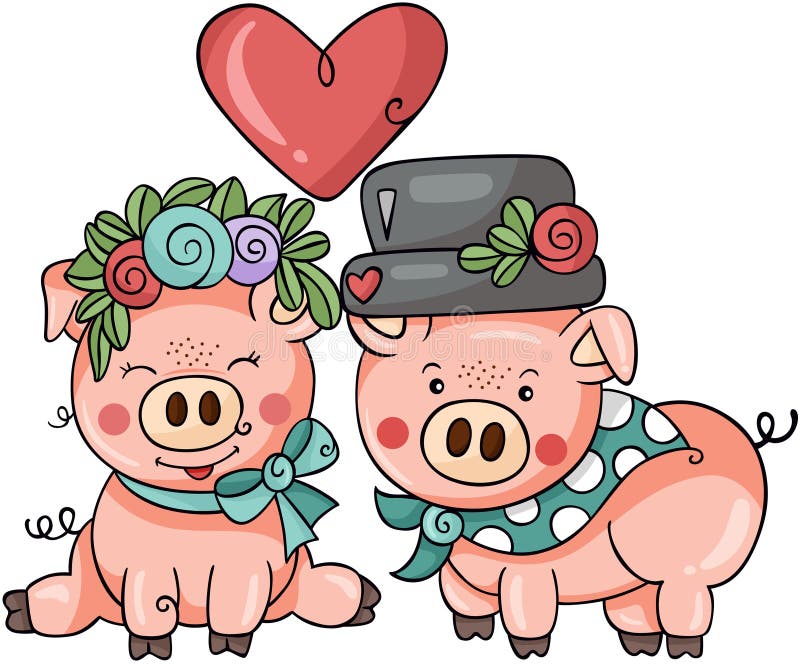 Pig Wedding Couple Cartoon Stock Illustrations – 87 Pig Wedding Couple ...