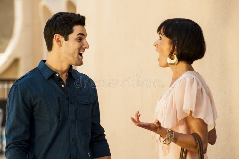 A Couple Getting a Happy Surprise Stock Photo - Image of male, hugging ...