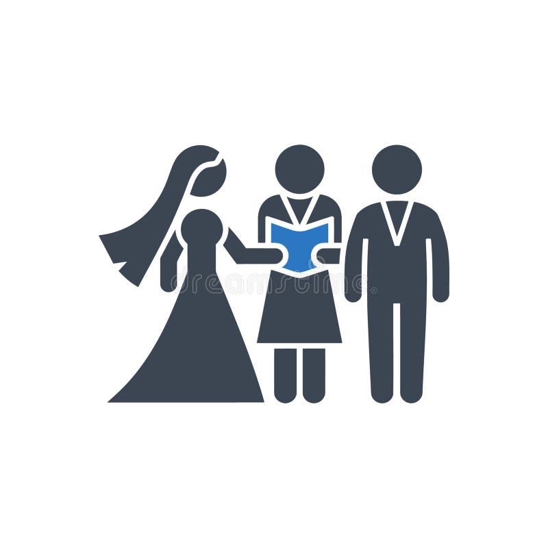 Couple Getting Married Icon Stock Vector - Illustration of bride, vows ...