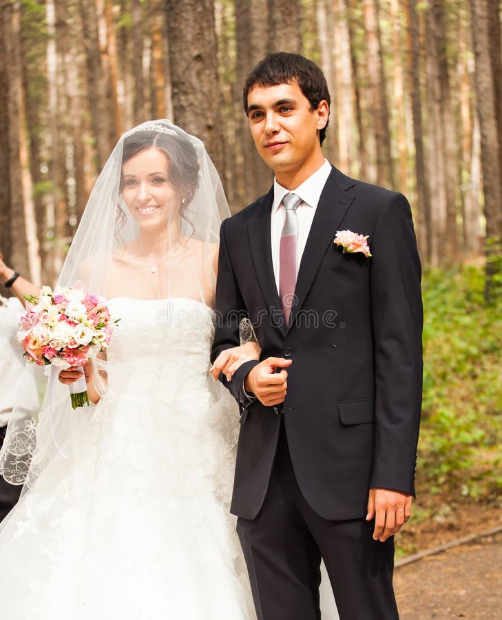 Couple Getting Married at an Outdoor Wedding Stock Image - Image of ...