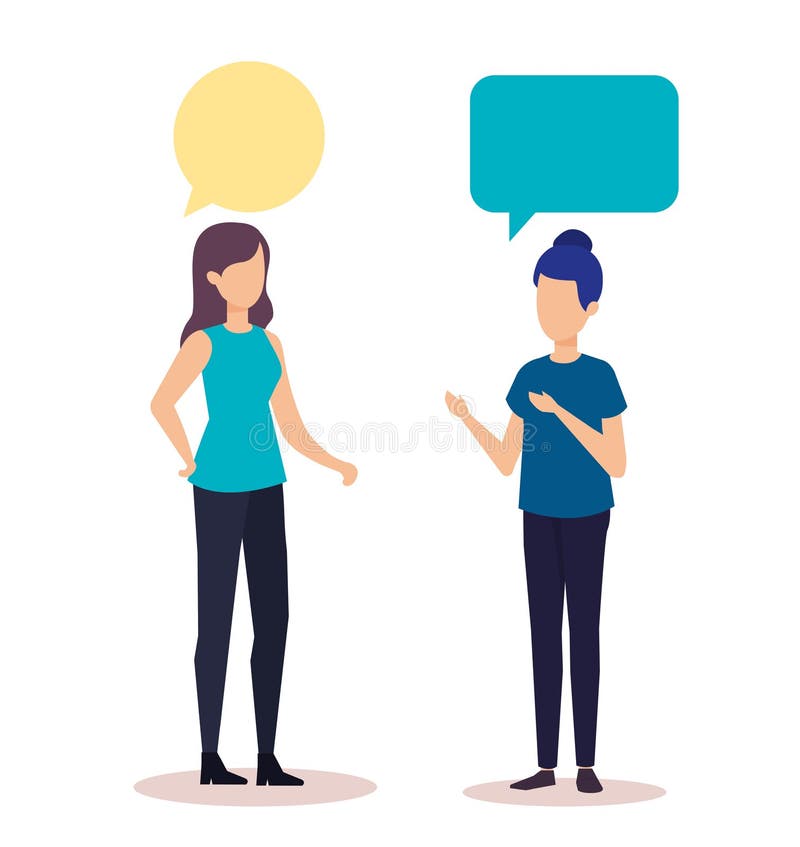 Talking comic girls stock vector. Illustration of talking - 8823488