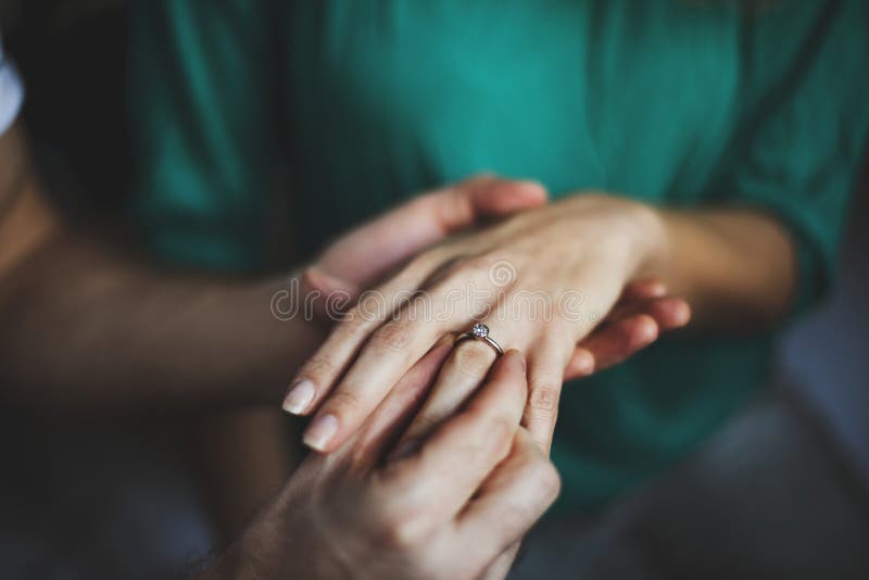 Couple Giving Engagement Ring Concept Stock Photo - Image of computer ...