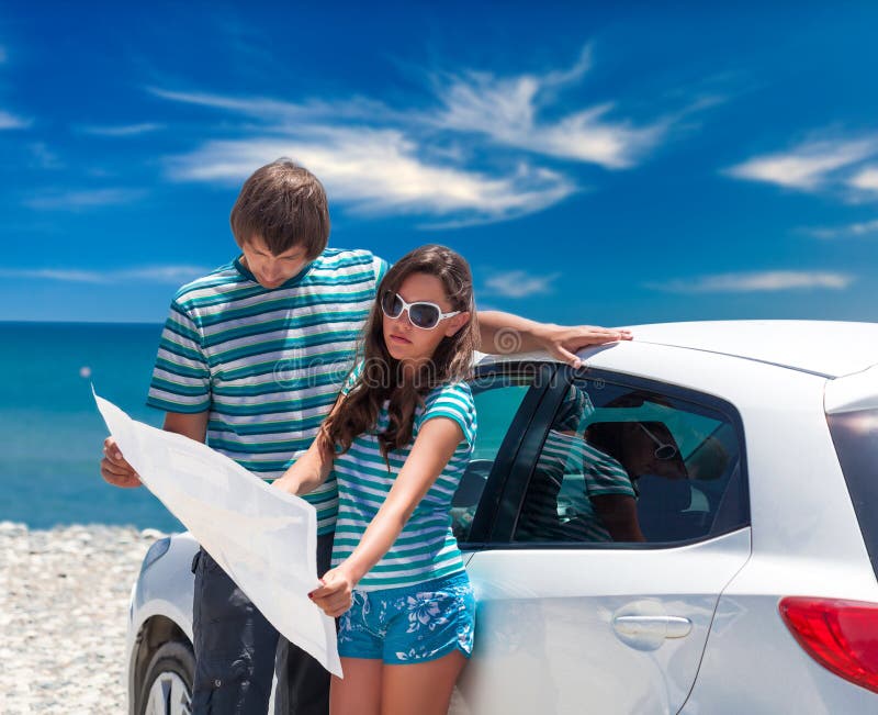 A Couple is Going on a Car Trip Stock Image - Image of togetherness ...