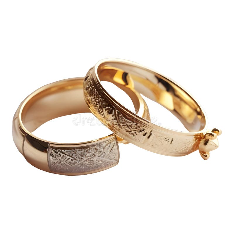 Couple Golden Ring on Transparent Background - Ai Generated Stock Illustration - Illustration of ...