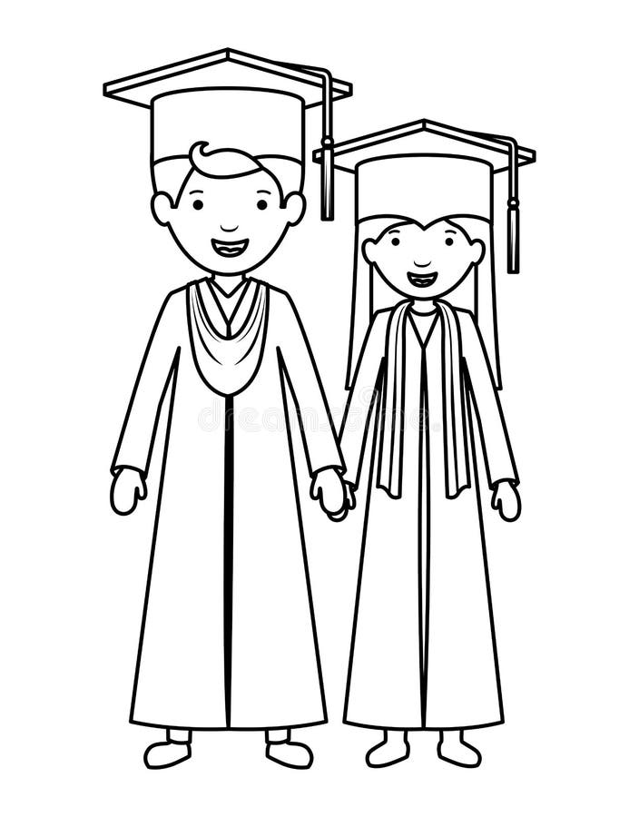Couple Graduates Stock Illustrations – 295 Couple Graduates Stock ...