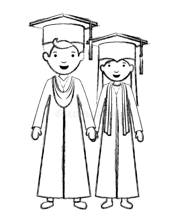 Couple Graduates Stock Illustrations – 172 Couple Graduates Stock ...