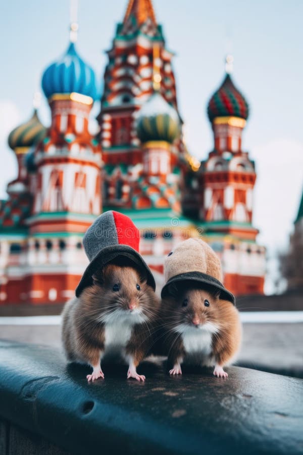 A Couple of Hamsters Sitting on Top of a Wall. Generative AI Image ...