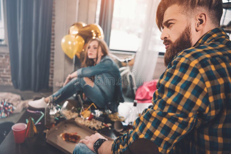 Sad Man with Hangover Sitting on Toilet Stock Image - Image of boring ...