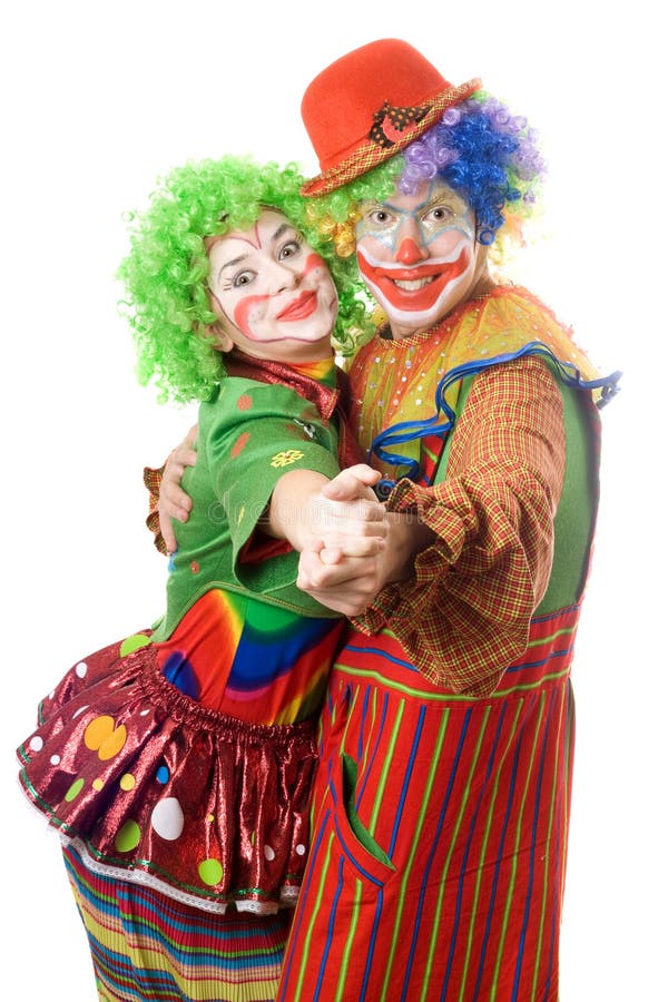 Clown and little girl stock photo. Image of humor, clown - 12943884