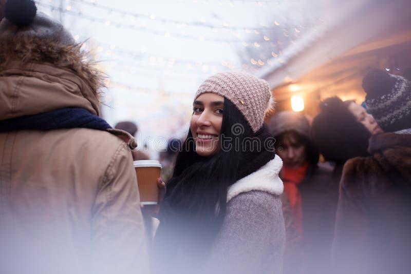 Couple Have Date in City Square Stock Photo - Image of love, couple ...