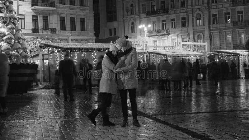Couple Have Date in City Square Editorial Stock Photo - Image of couple ...