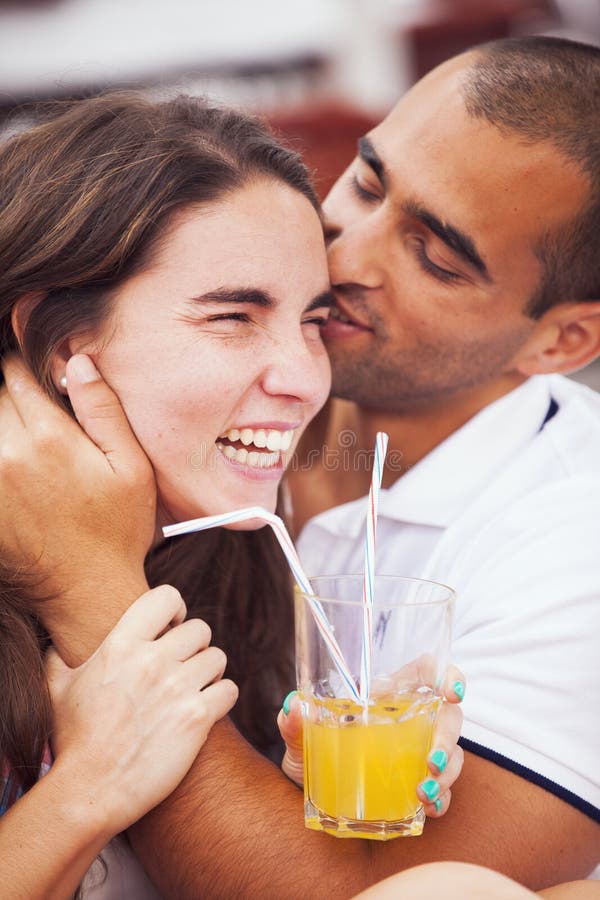 Couple Havinf Fun at the Bar Stock Image - Image of juice, flirt: 59146431