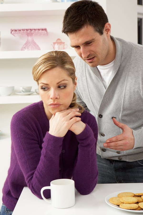 Couple Having Argument at Home Stock Image - Image of thirties, male ...