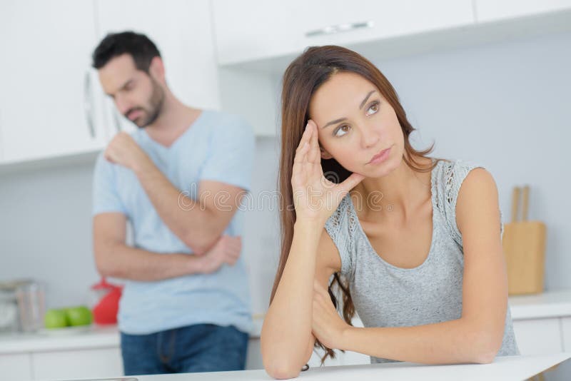 Couple Having Argument in Kitchen Stock Image - Image of kitchen ...