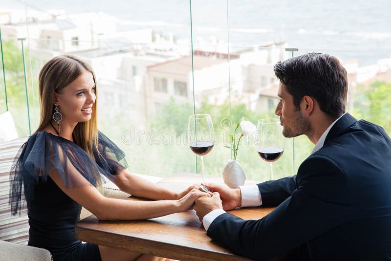 Couple Having Date in Restaurant Stock Image - Image of date, glamour ...
