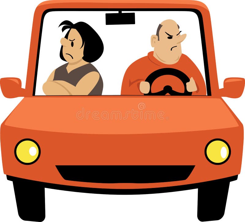 Fighting in a car stock vector. Illustration of driving - 162695107