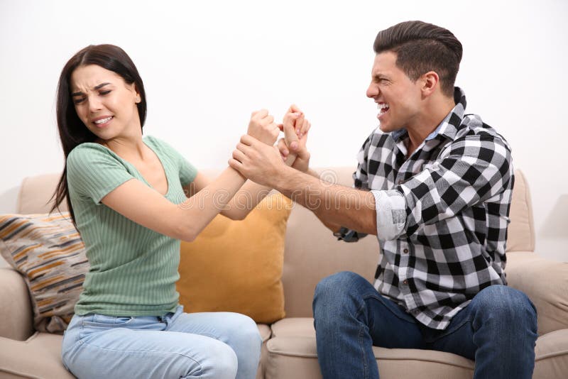 Couple Having Fight at Home. Relationship Problems Stock Image - Image ...