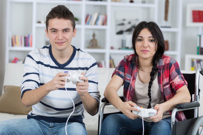 Couple Having Fun Playing Videogames at Home Stock Photo - Image of ...