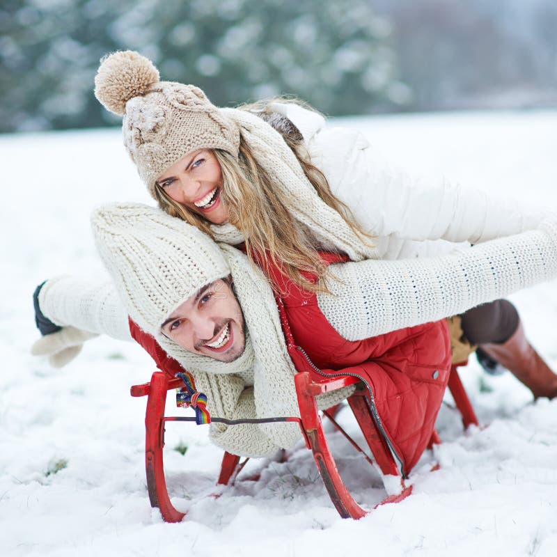 Couple Kissing in Winter on Ski Stock Image - Image of face, season ...