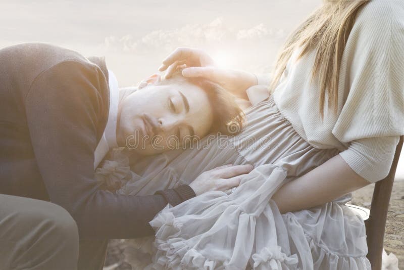 Couple Having Gestures of Affection in a Surreal Atmosphere Stock Image ...