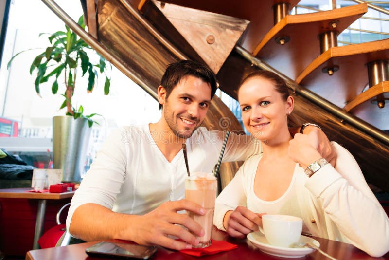 Couple Having a Good Time in Cafe Stock Photo - Image of male, customer ...