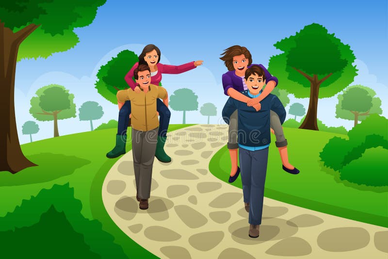 Piggyback Stock Illustrations – 1,071 Piggyback Stock Illustrations ...