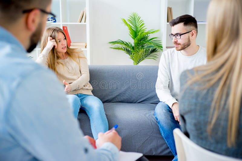 Couple Having a Quarrel on a Therapy Stock Image - Image of medical ...