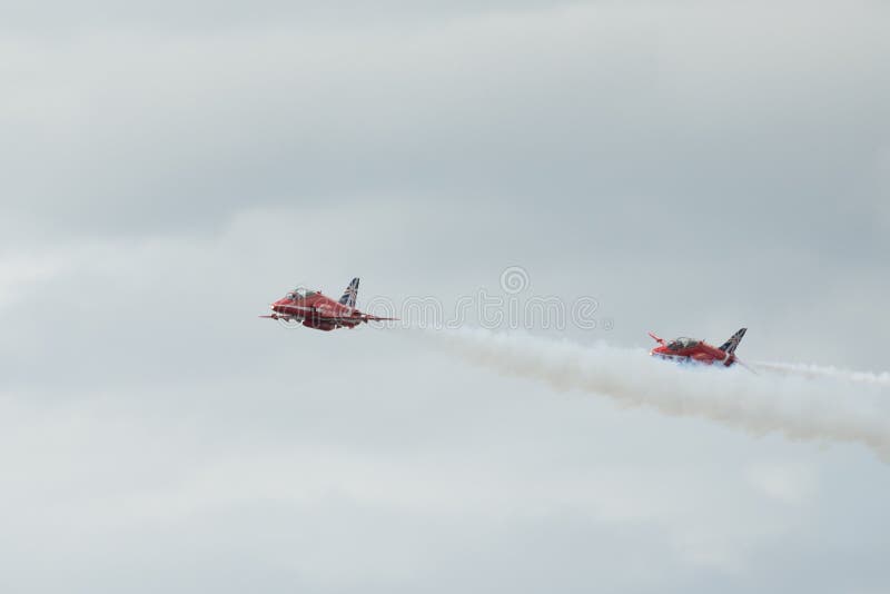 Couple of Hawk T1 Jets on Air Show Stock Photo - Image of hawk, arrow ...