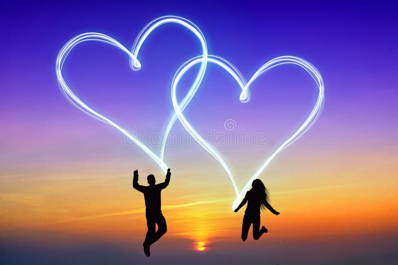 Couple, Heart Shapes - Love Concept Stock Illustration - Illustration ...