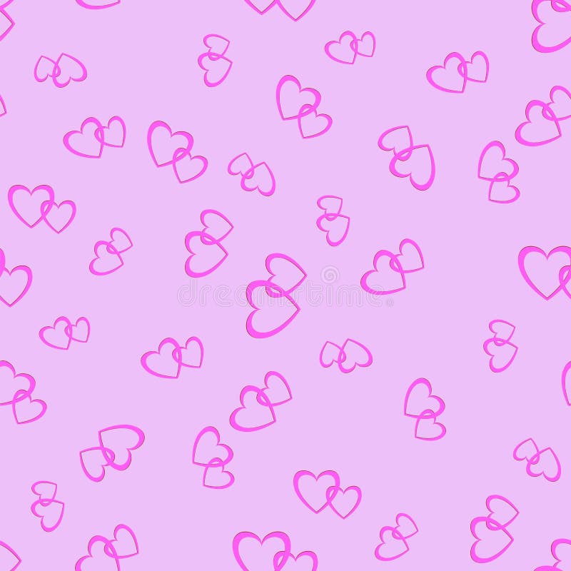 Couple of Hearts Random Seamless Pattern Stock Vector - Illustration of ...