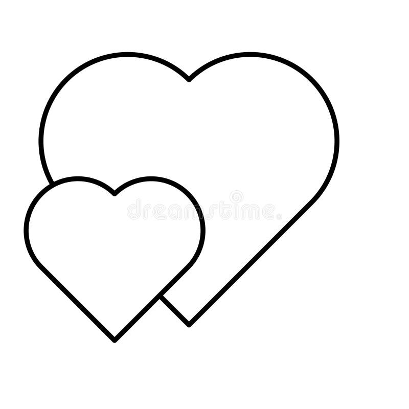 Couple of Hearts Vector Icon Which Can Easily Modify or Edit Stock ...