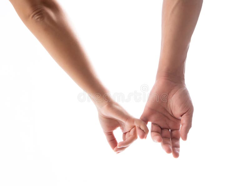 Couple Holding Hands On A White Background The Concept Of Love And