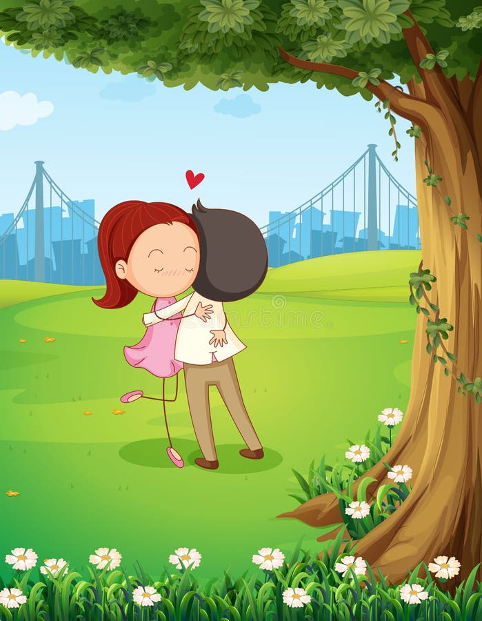 Green tree hugging man stock vector. Illustration of leaf - 55429145