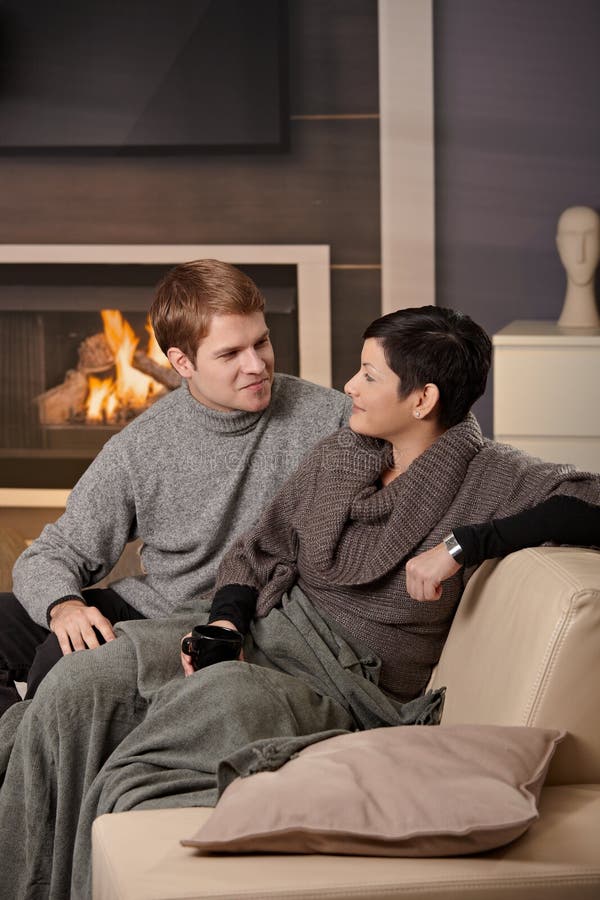 Couple hugging home stock photo. Image of blanket, girlfriend - 11717476