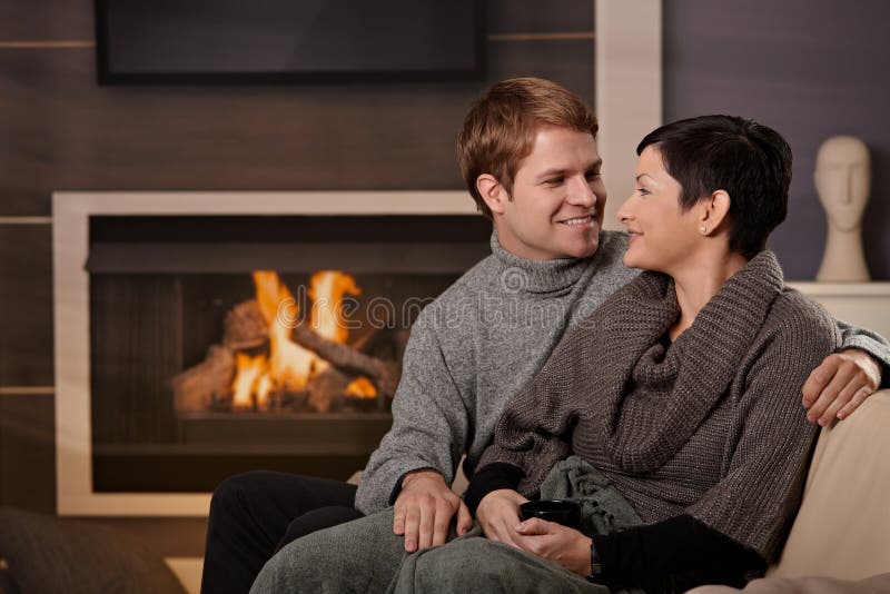 Couple hugging home stock photo. Image of caucasian, drink - 22664922