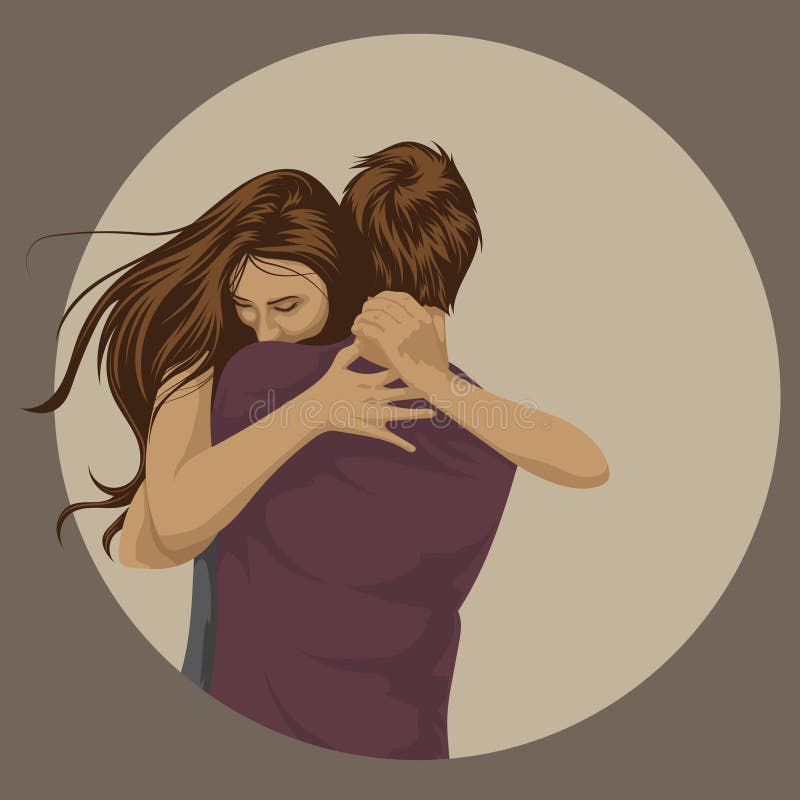 Couple Hugging. Vector Illustration Decorative Design Stock Vector ...