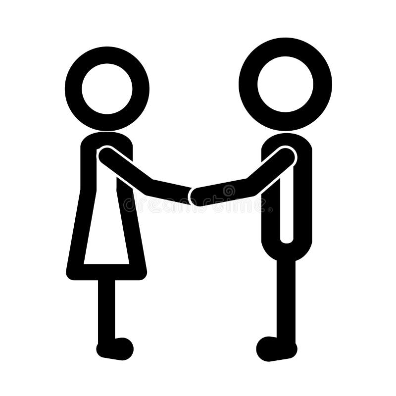 Couple human figures icon stock vector. Illustration of doodle - 143880151