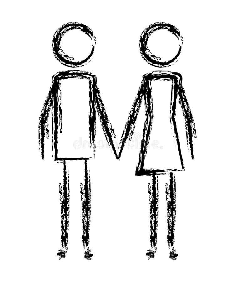 Couple human figures icon stock vector. Illustration of lady - 145534291