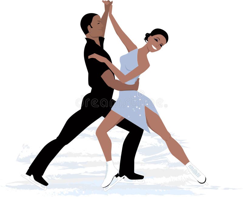 Couple ice dancing stock vector. Illustration of adult - 43281693