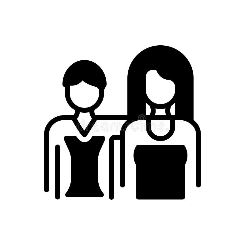 Black Solid Icon for Couple, Duet and Spouse Stock Vector ...