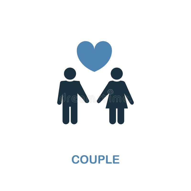 Couple Icon in Two Color Design. Simple Element Illustration. Couple ...