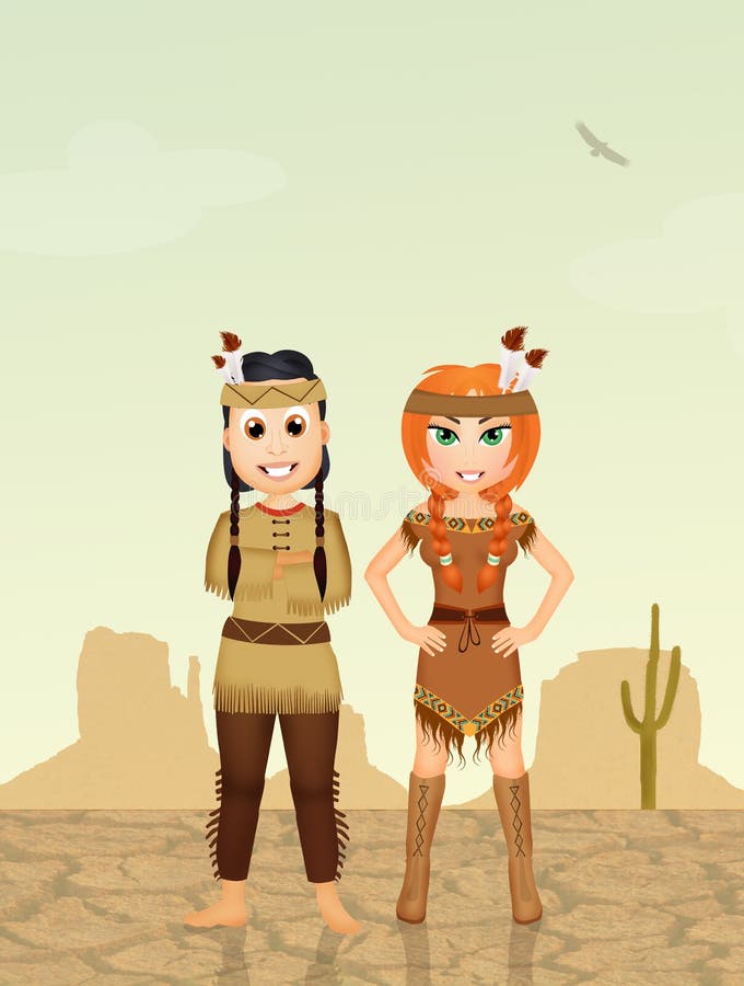 Native American Indians Couple Stock Illustrations – 109 Native ...