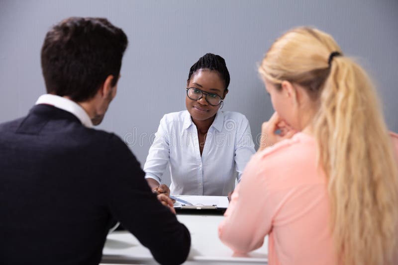 Couple at Interview at Adoption Agency Stock Image - Image of agency ...