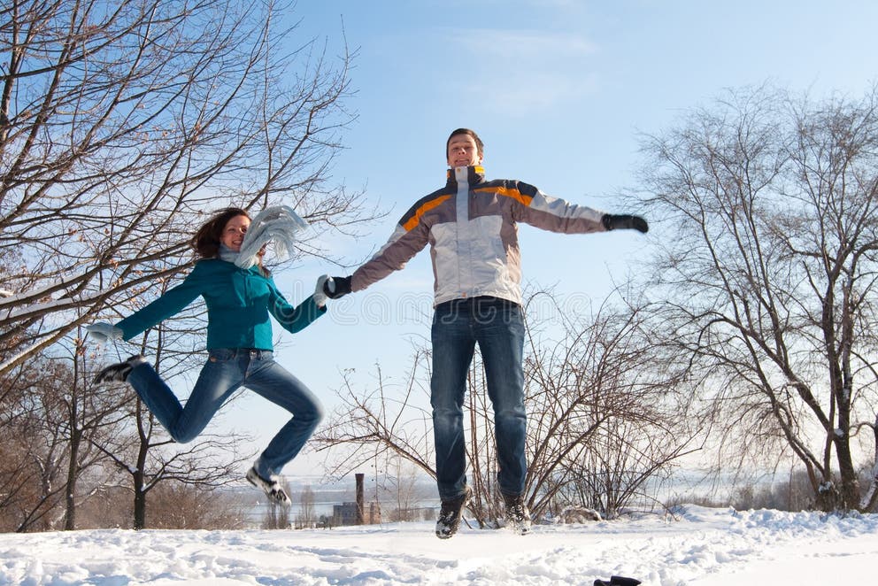 Couple jump stock photo. Image of body, adult, playful - 12929158