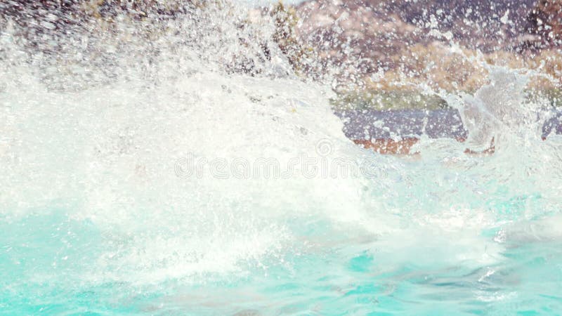 Couple Jumping into Swimming Pool Making Huge Splash Stock Video ...